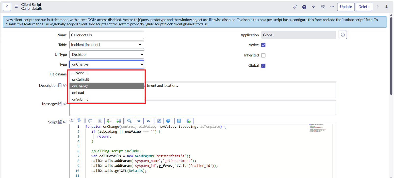 1. onLoad Client Scripts